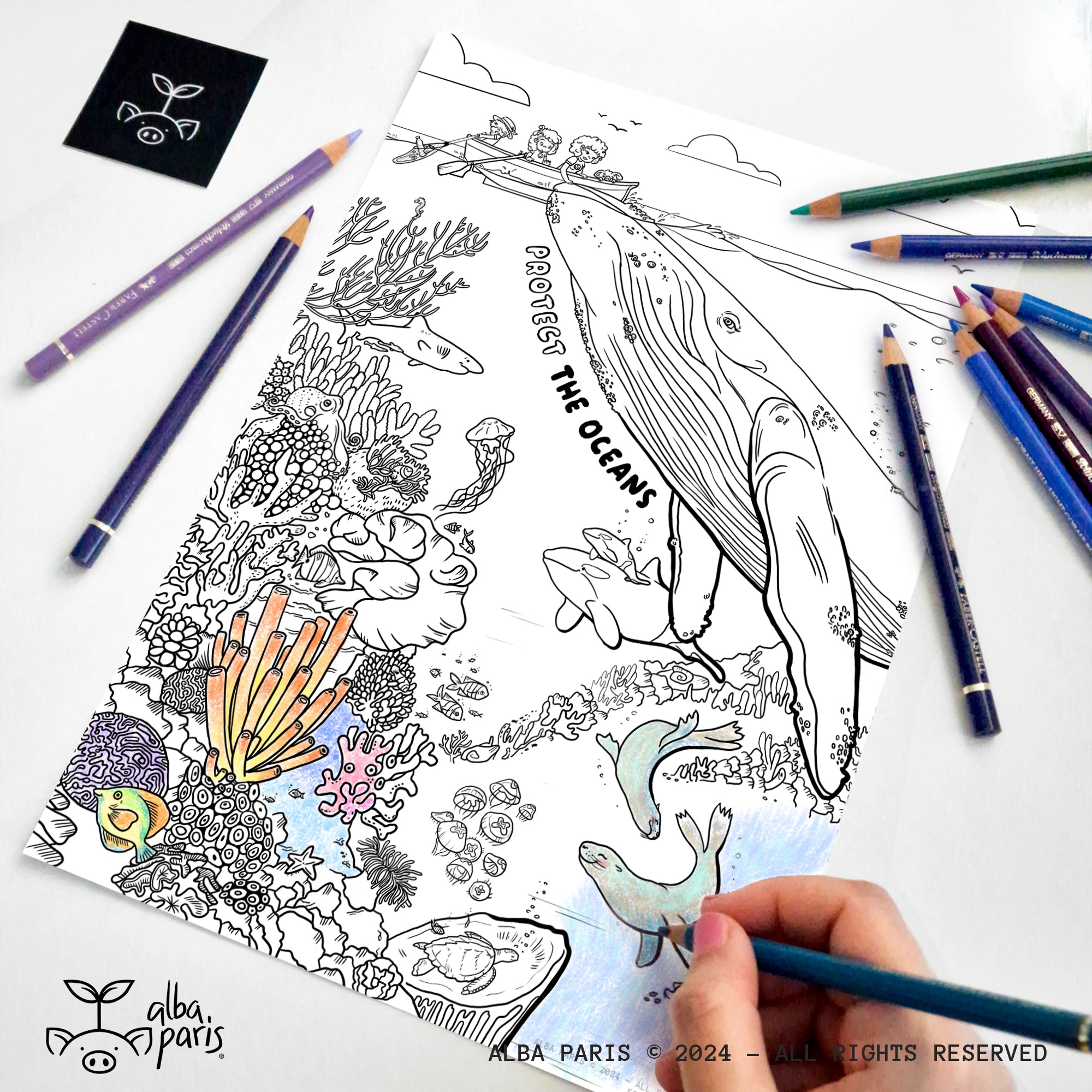 Alba Paris - Protect The Oceans Coloring Page